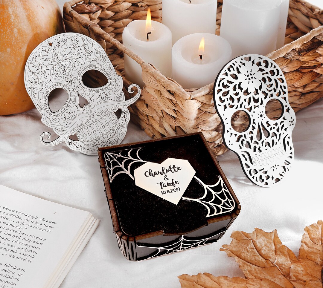 Wooden Cobweb Ring Box, Gothic Wedding Ring Box, Black Wedding Ring Box ...