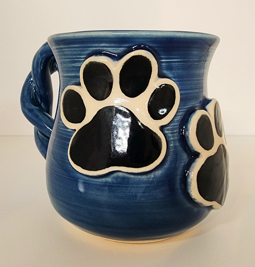 Blue Paw Print Mug - Etsy