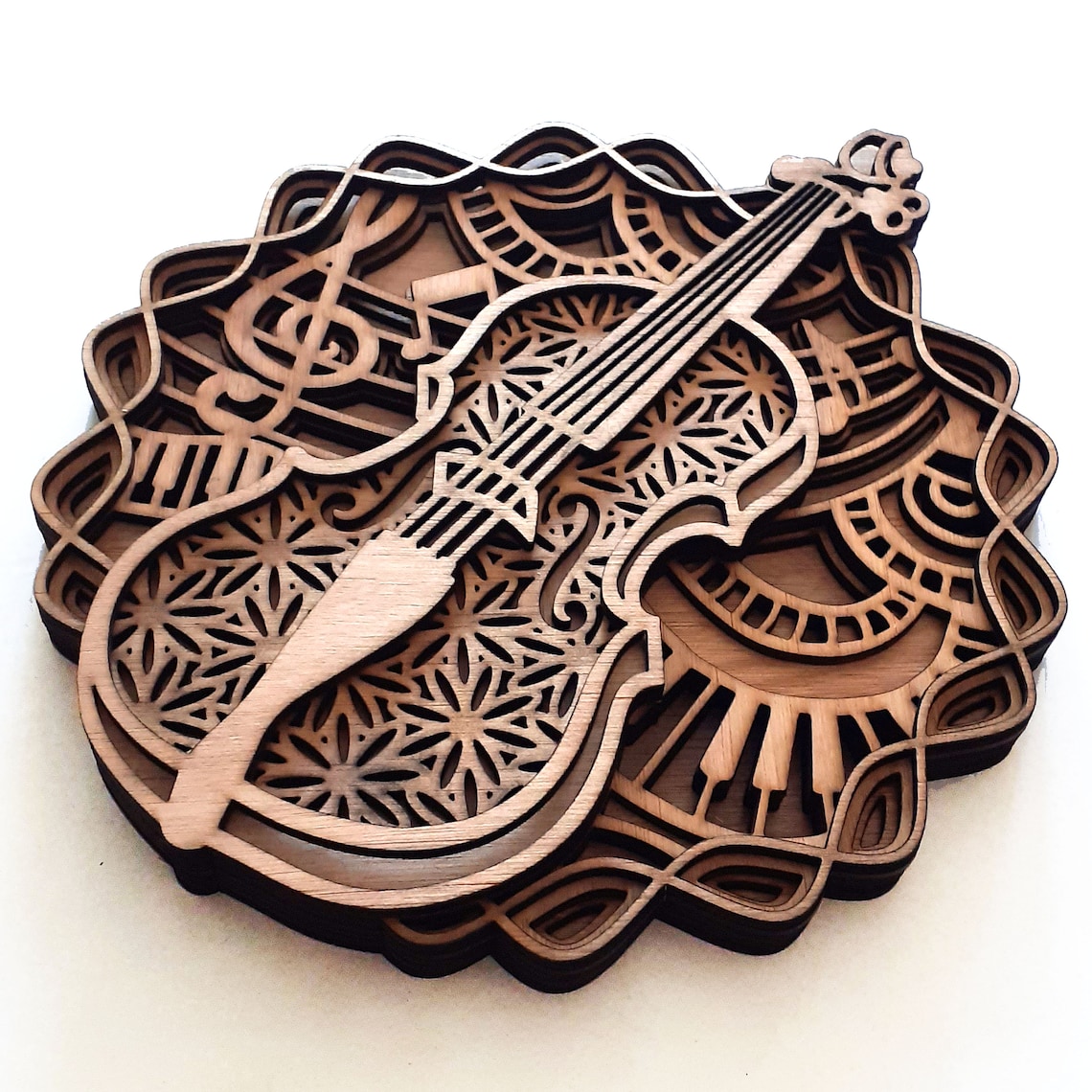 Violin music instrument layered laser cut file multi layer | Etsy