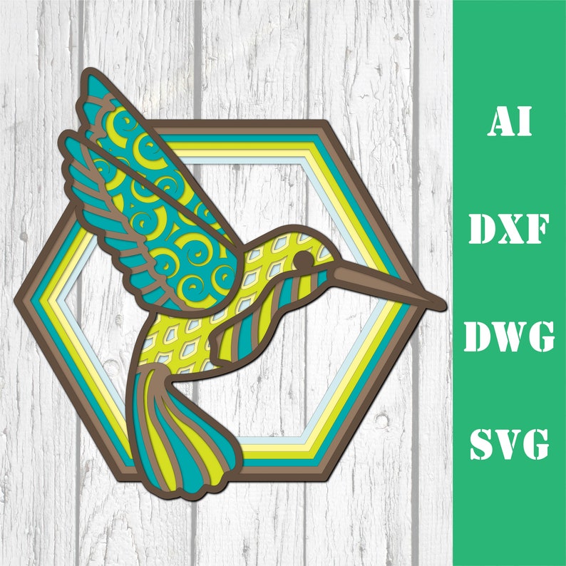 Hummingbird Layered 3D Model Multi Layer Mandala Laser Cut - Etsy