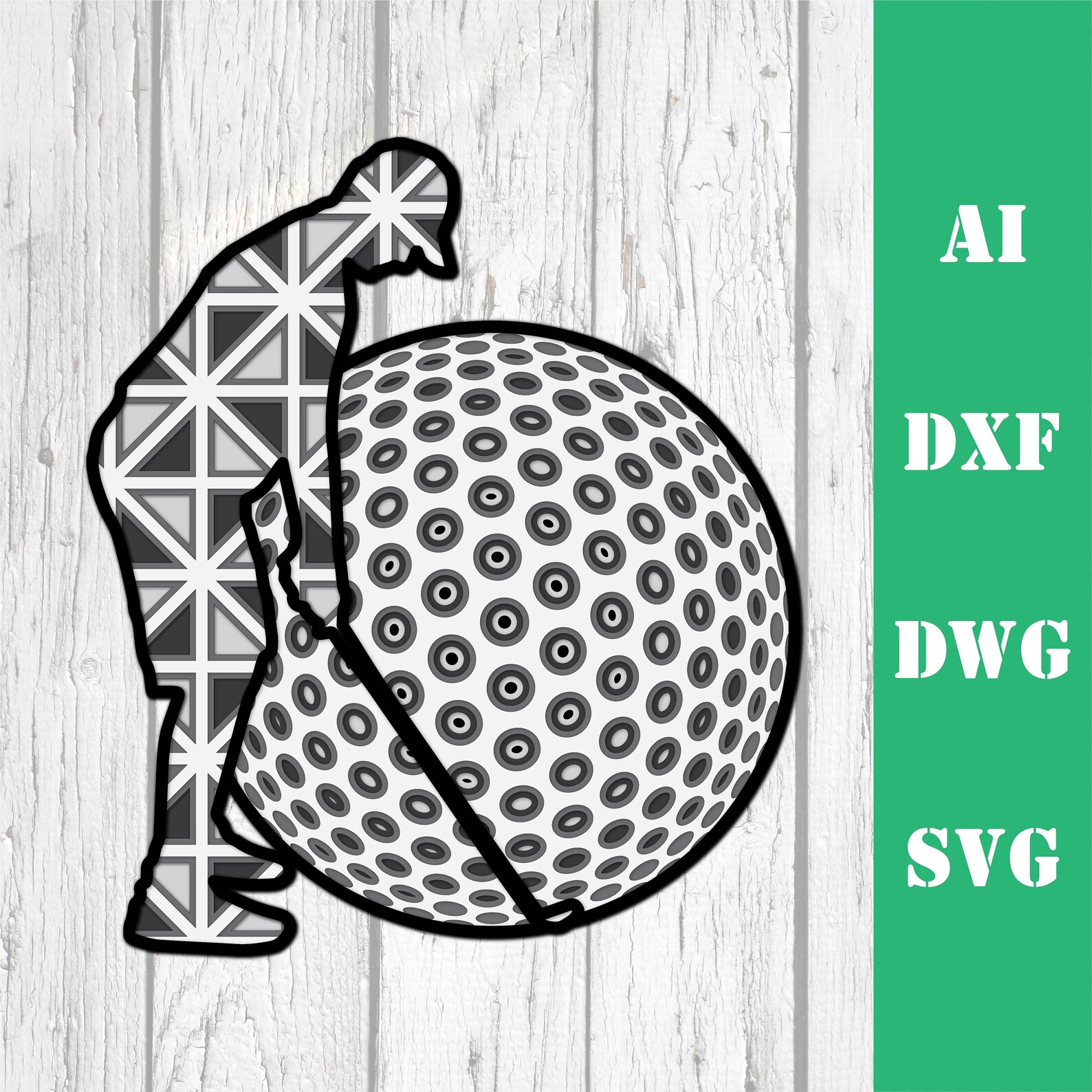 Multi Layer Golf Mandala Cricut & Laser Cut File (svg Dxf Dwg Ai) - Etsy