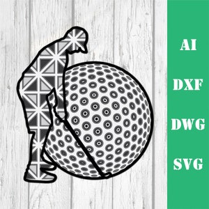 Golf, Multi Layer Mandala Golfer Golf Ball Model Laser Cut File ...