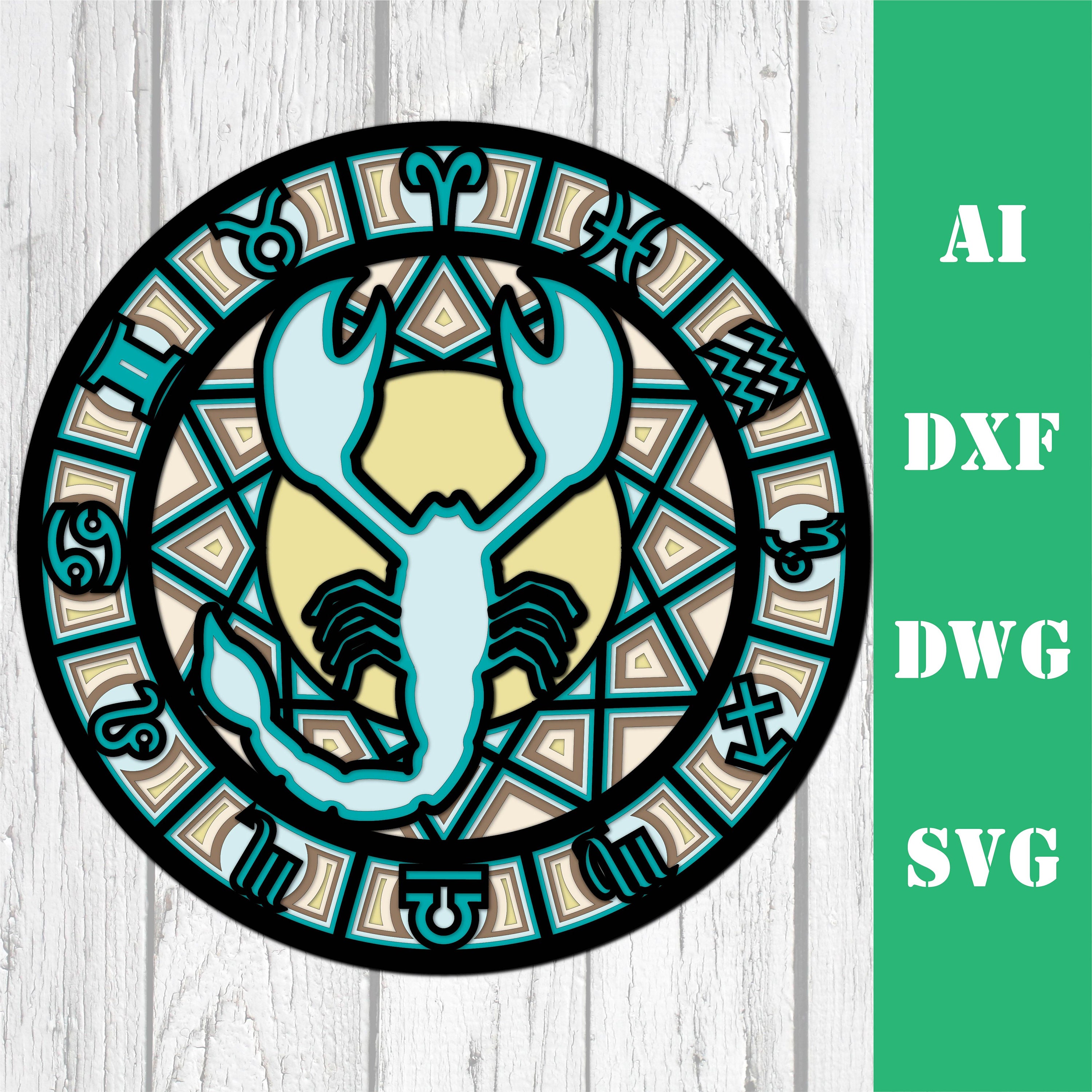 Zodiac Scorpio Multi Layer Mandala Model Laser Cut File - Etsy