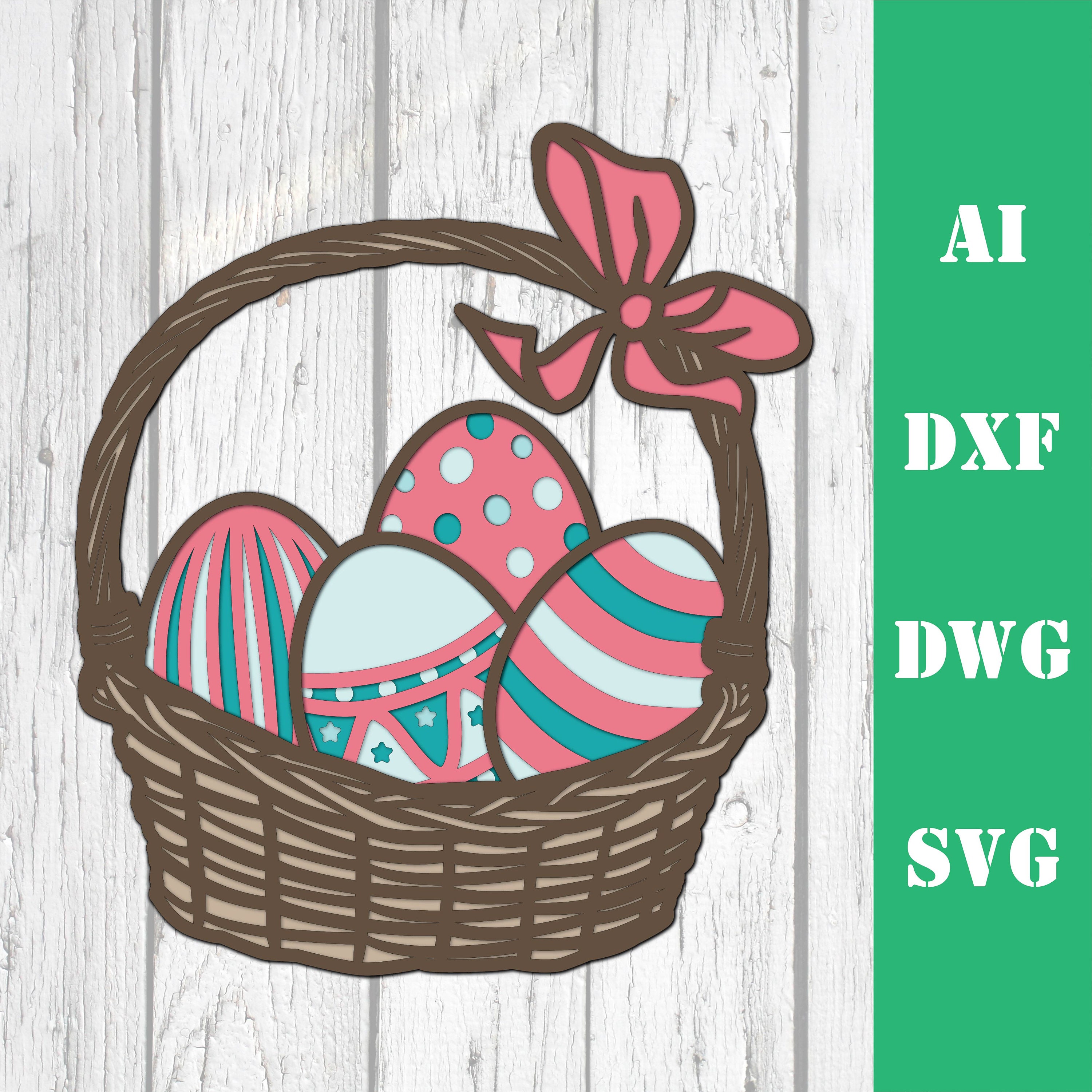 Easter Eggs Basket Layered Multi Layer Mandala 3d Laser Cut File ...