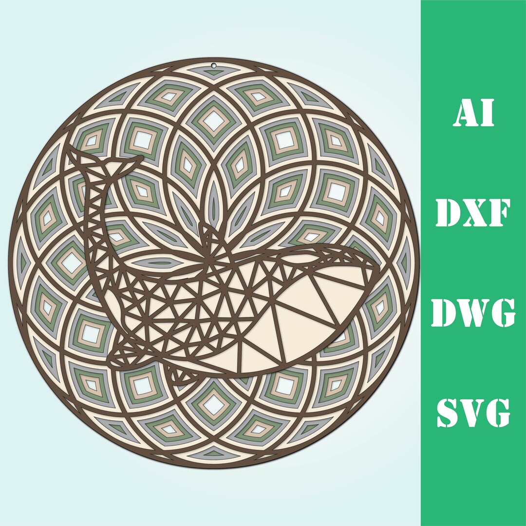 Orca Whale Multi Layer Mandala Model Laser Cut File, Commercial Use ...