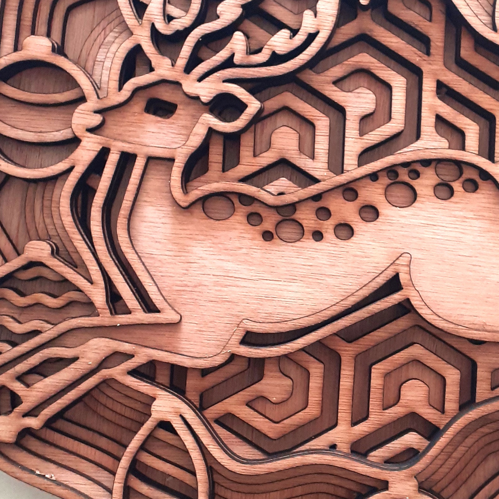 Layered Reindeer Christmas Multi Layer Mandala Reindeer 3D Laser Cut ...