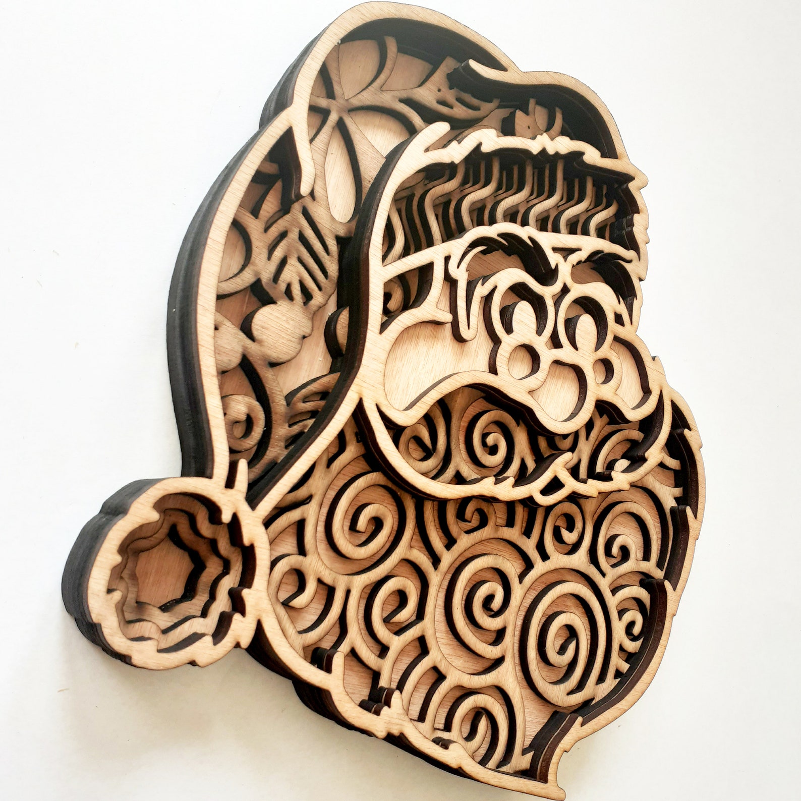 Layered Santa 3D Christmas Multi Layer Mandala Laser Cut File - Etsy