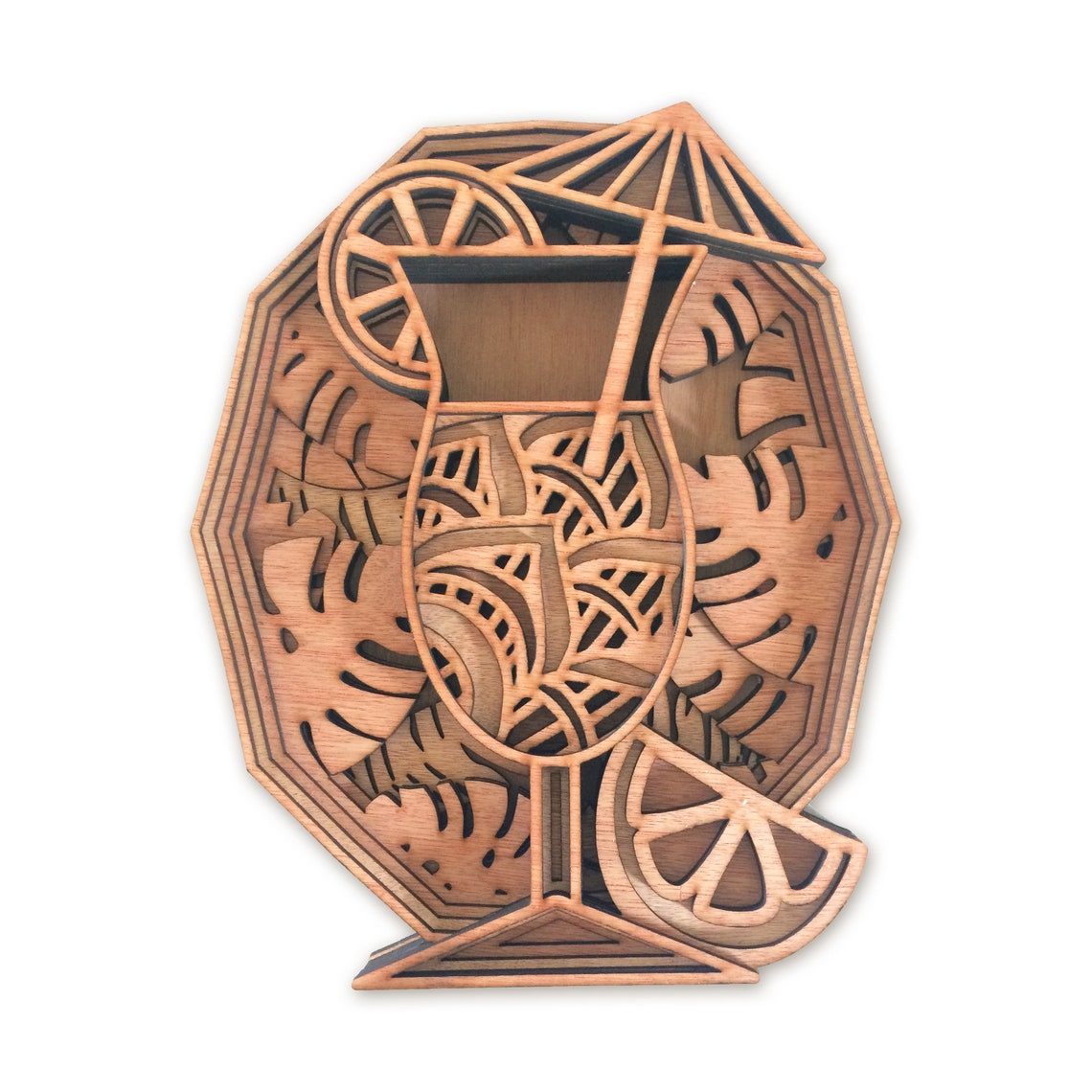 Cocktail Palm Leaf, Multi Layer Mandala Model Laser Cut File ...