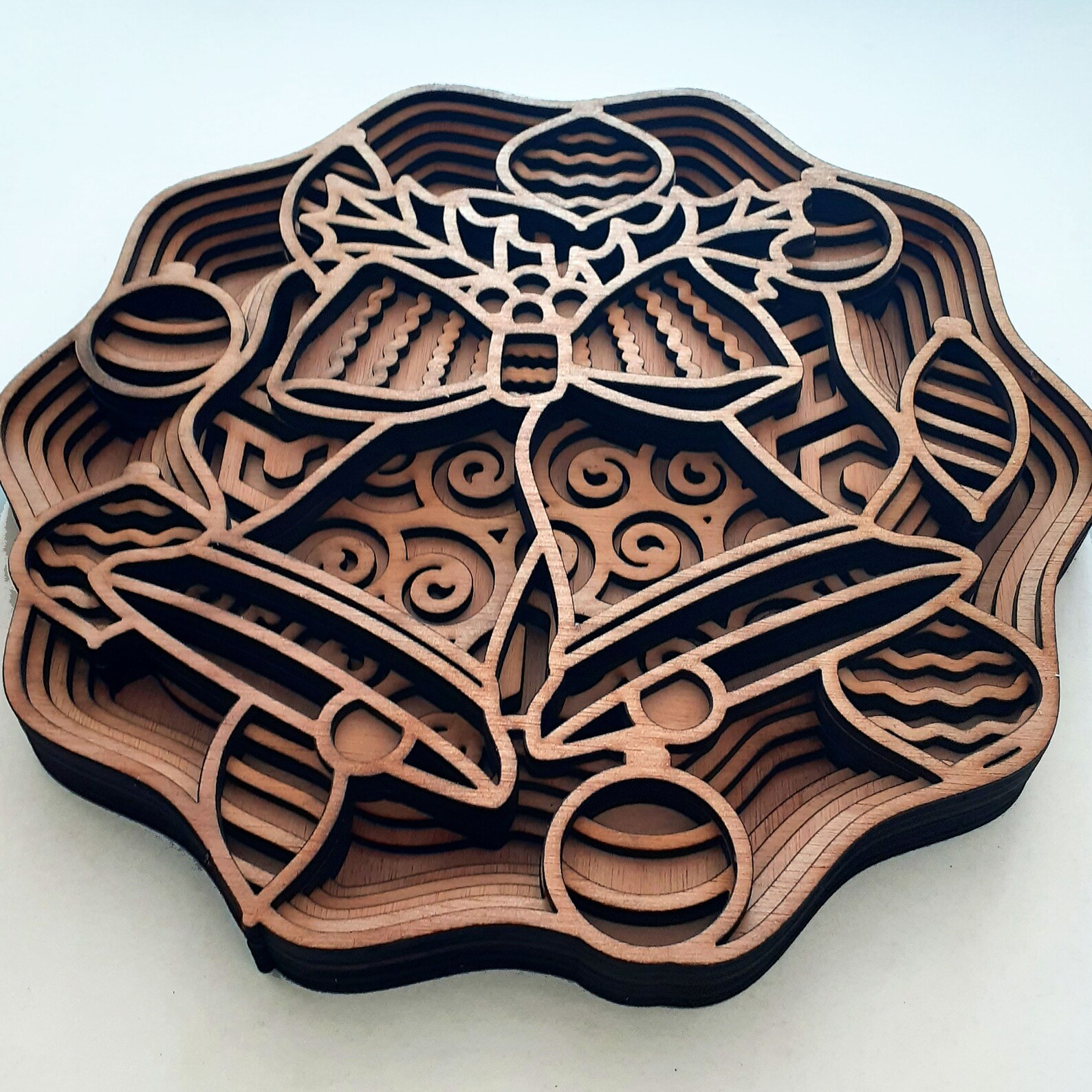 Christmas Bells Layered Multi Layer Mandala Bells Christmas 3D Laser ...