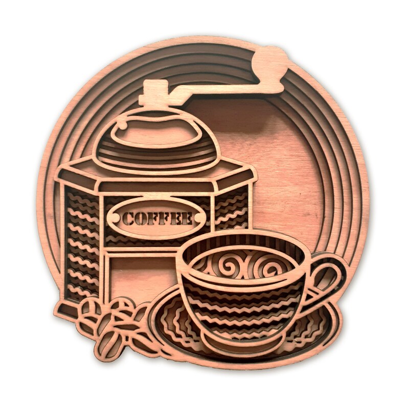 Coffee cup coffee grinder Mandala DXF Laser Cut Layered coffee | Etsy