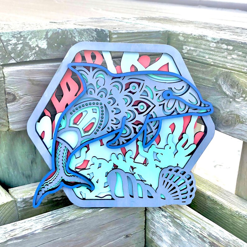 Layered Dolphin Multi Layer Mandala 3d Model Laser Cut File | Etsy