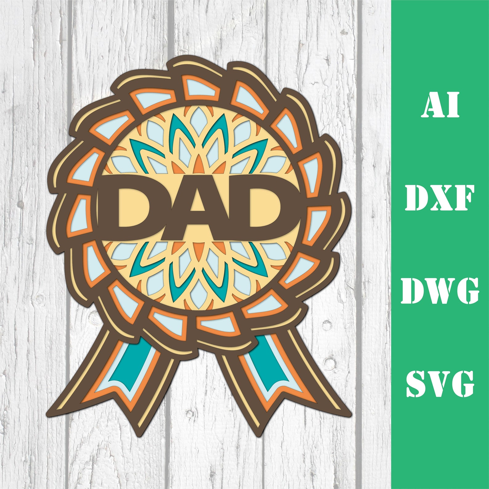 Fathers Day Award Layered 3D Multi Layer Best Dad Award - Etsy