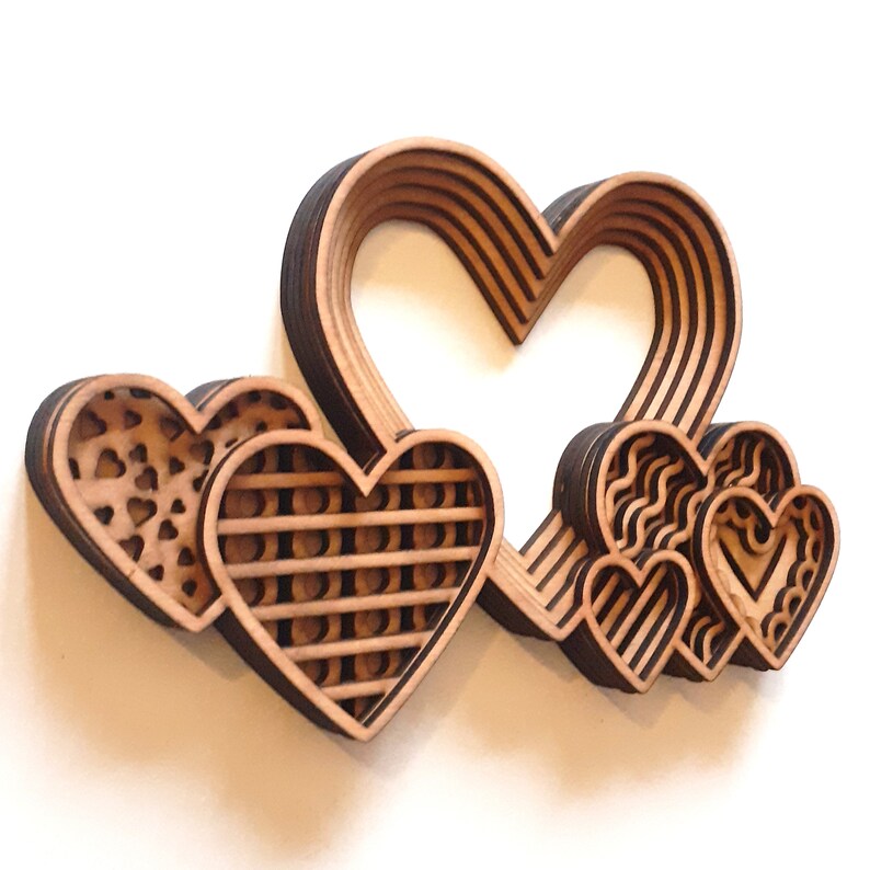 Layered Hearts Valentine Love 3D Hearts Multi Layer Mandala Laser Cut ...