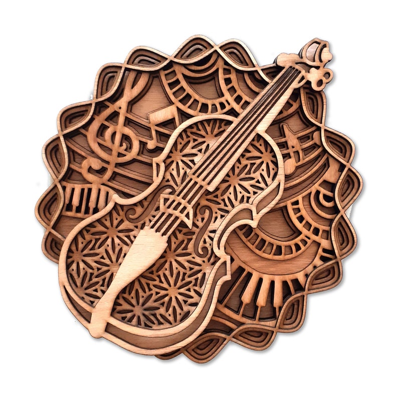 Layered Violin Mandala SVG, Cricut & Laser Cut File, Wall Art (digital ...