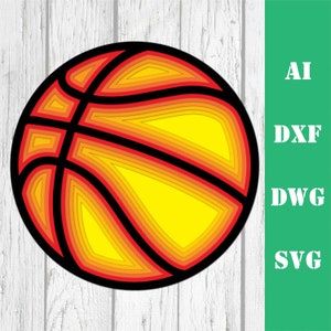 3D Sport Ball Basketball, Multi Layer Mandala Laser Cut, Commercial Use ...