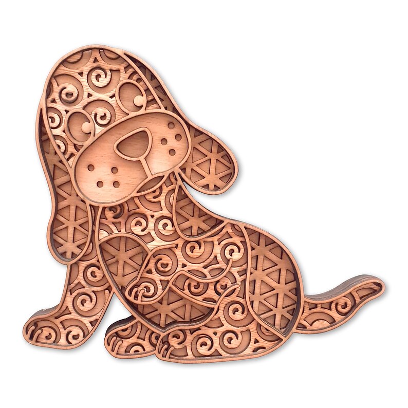 Dog Puppy Layered Cute Baby Dog Multi Layer Mandala Model Laser Cut ...