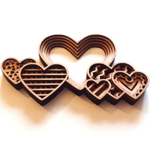 Layered Hearts Valentine Love 3D Hearts Multi Layer Mandala Laser Cut ...