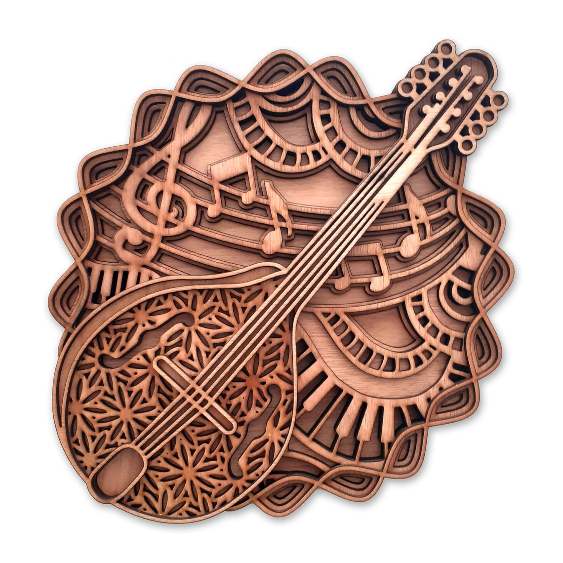Mandolin Music Instrument Layered Laser Cut File Multi Layer Mandala ...