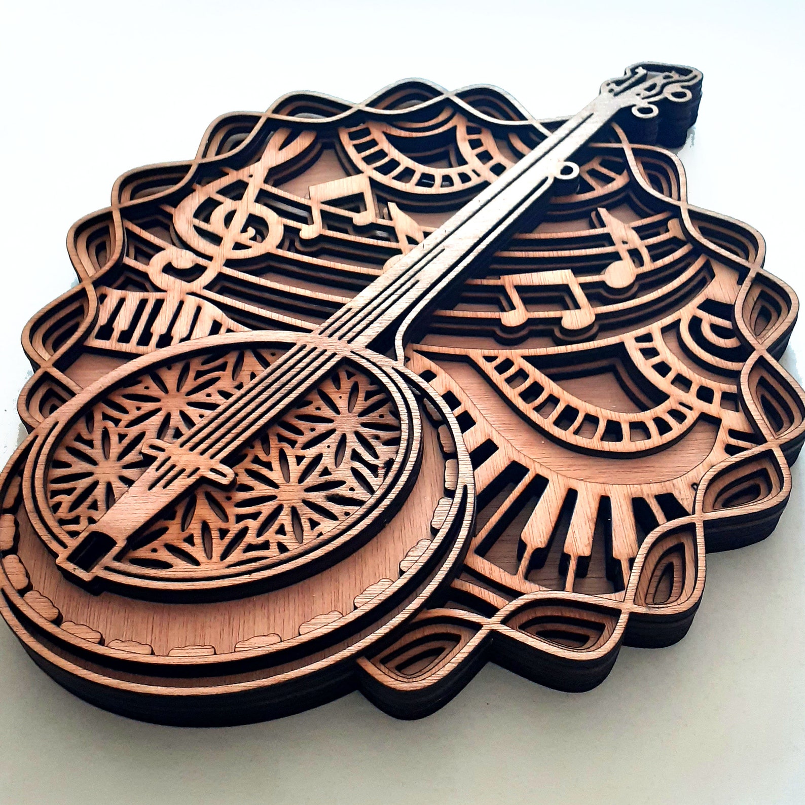 Banjo Music Instrument Layered Laser Cut File Multi Layer Mandala SVG ...