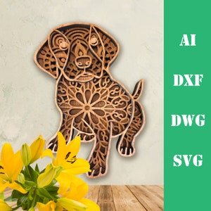 Cute Baby Dog Puppy Multi Layer Mandala Model Laser Cut File ...