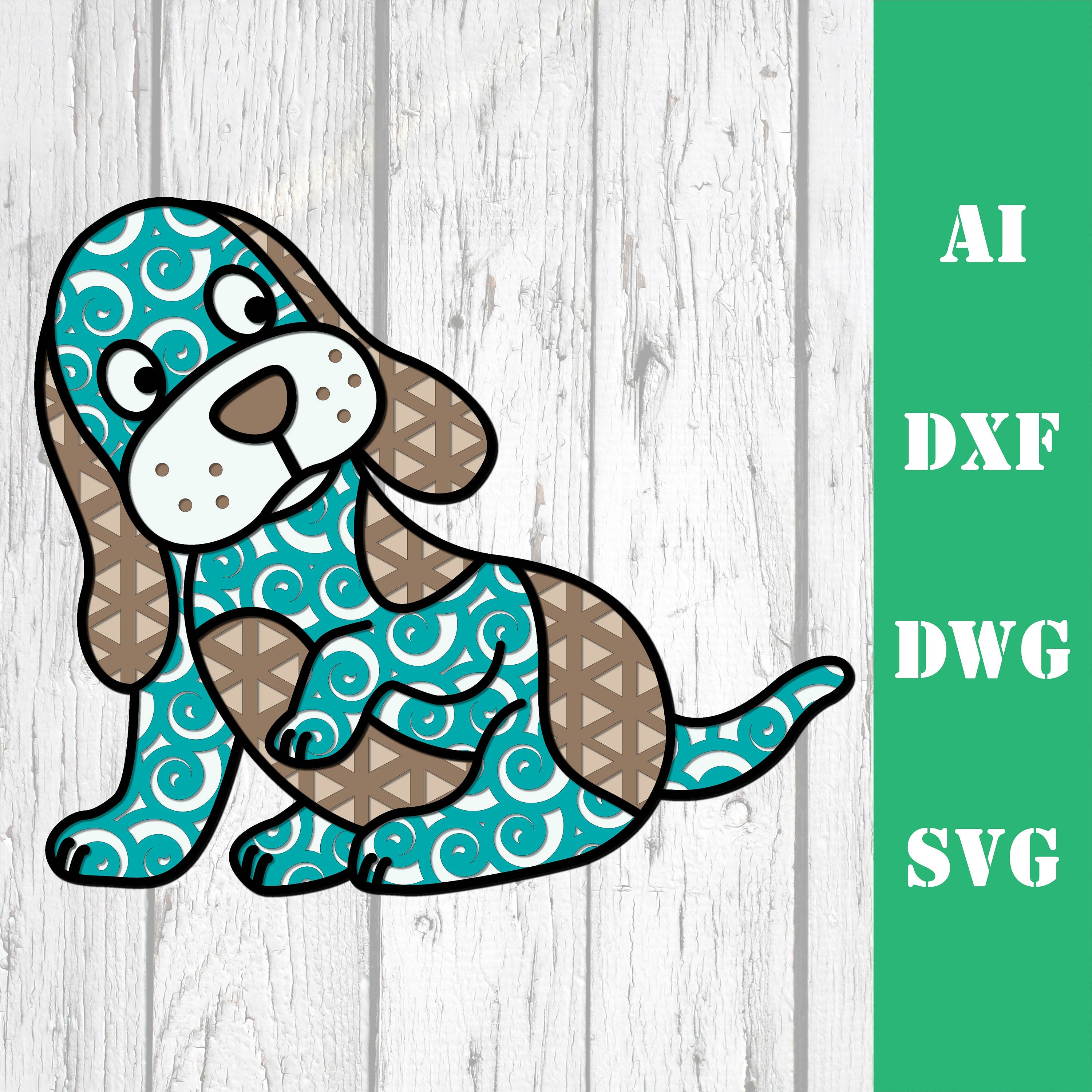 Dog Puppy Layered Cute Baby Dog Multi Layer Mandala Model Laser Cut ...