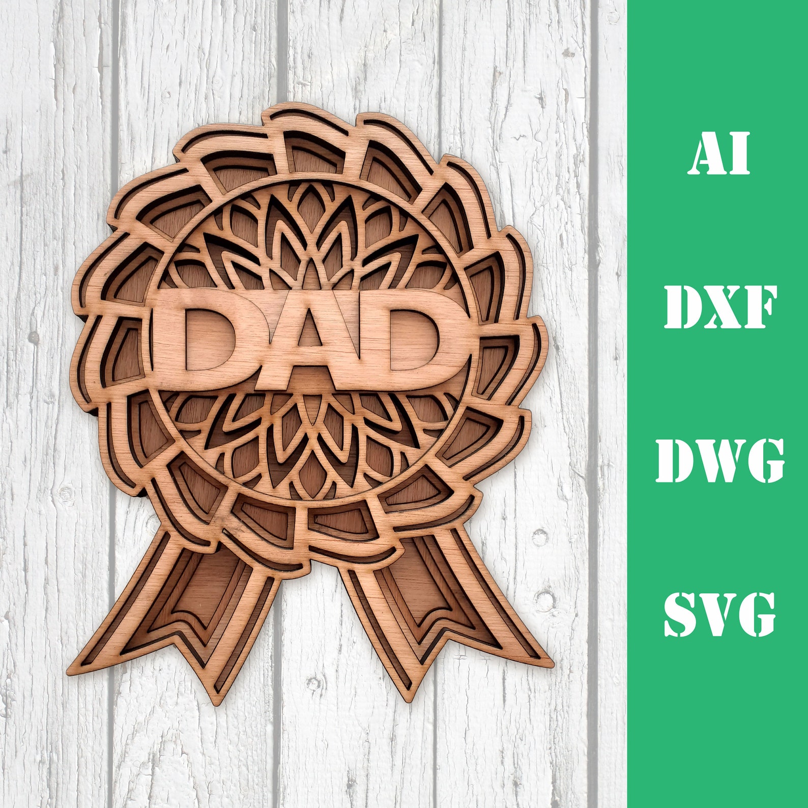 Fathers Day Award Layered 3D Multi Layer Best Dad Award - Etsy