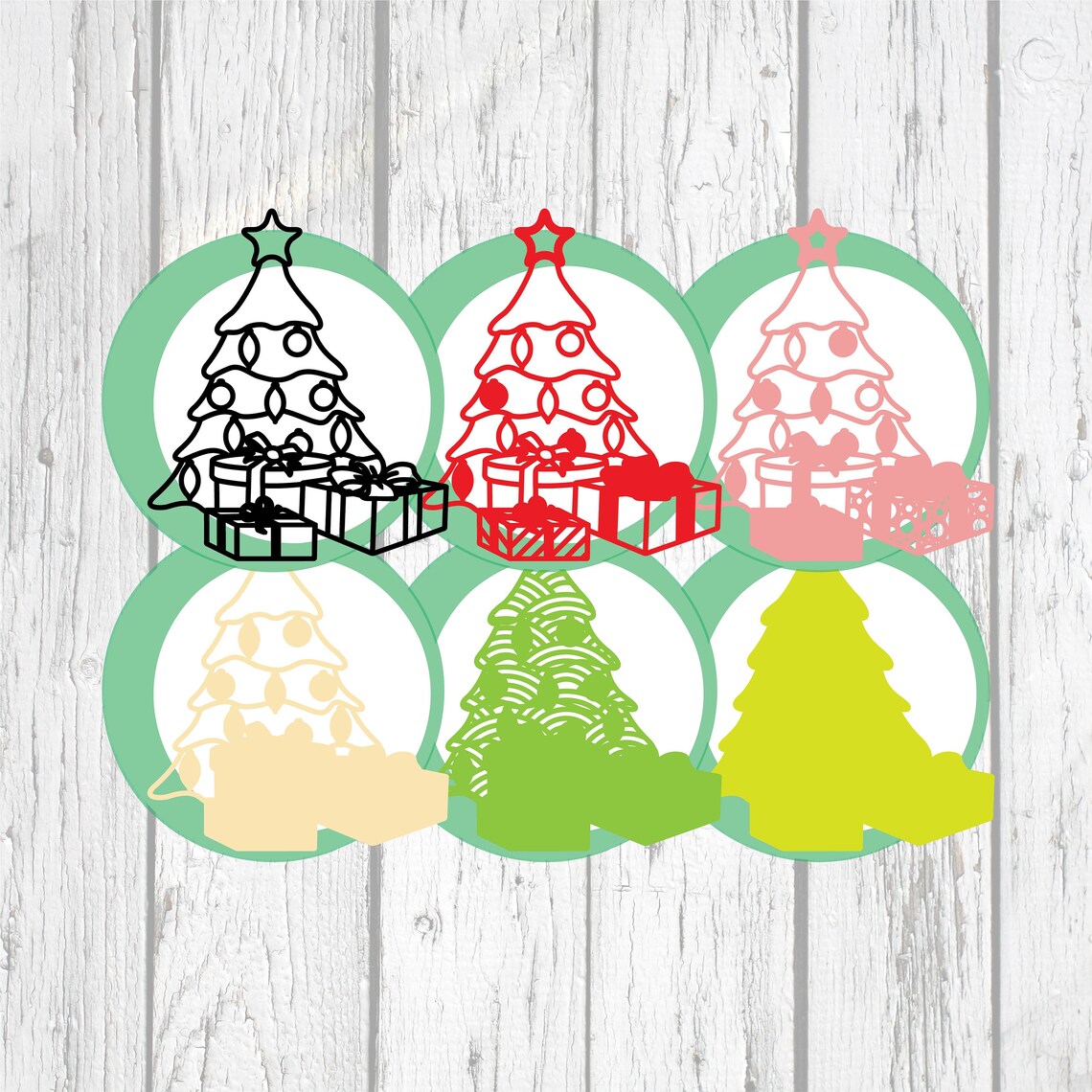 Christmas tree layered multi layer mandala laser cut file | Etsy