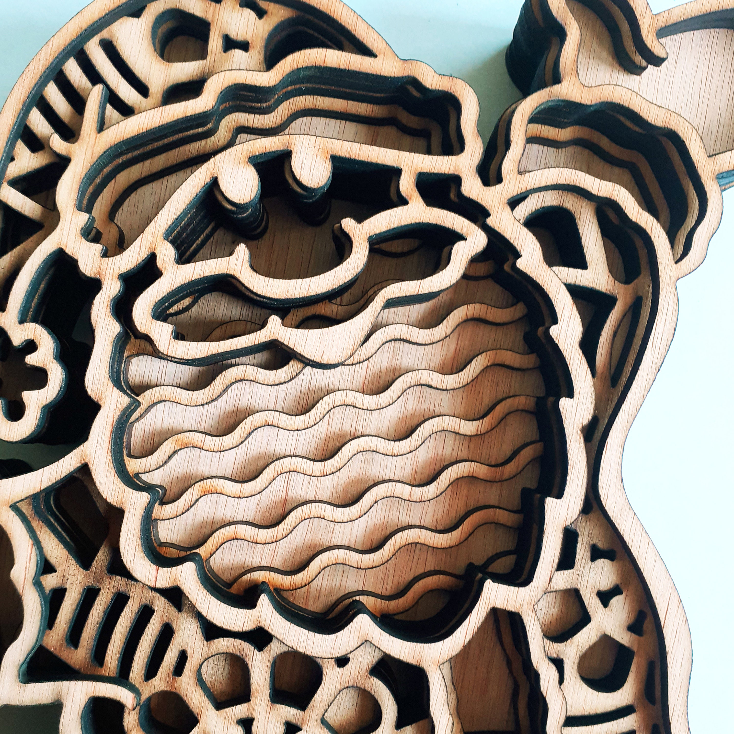 3d layered Santa Christmas multi layer mandala laser cut file | Etsy