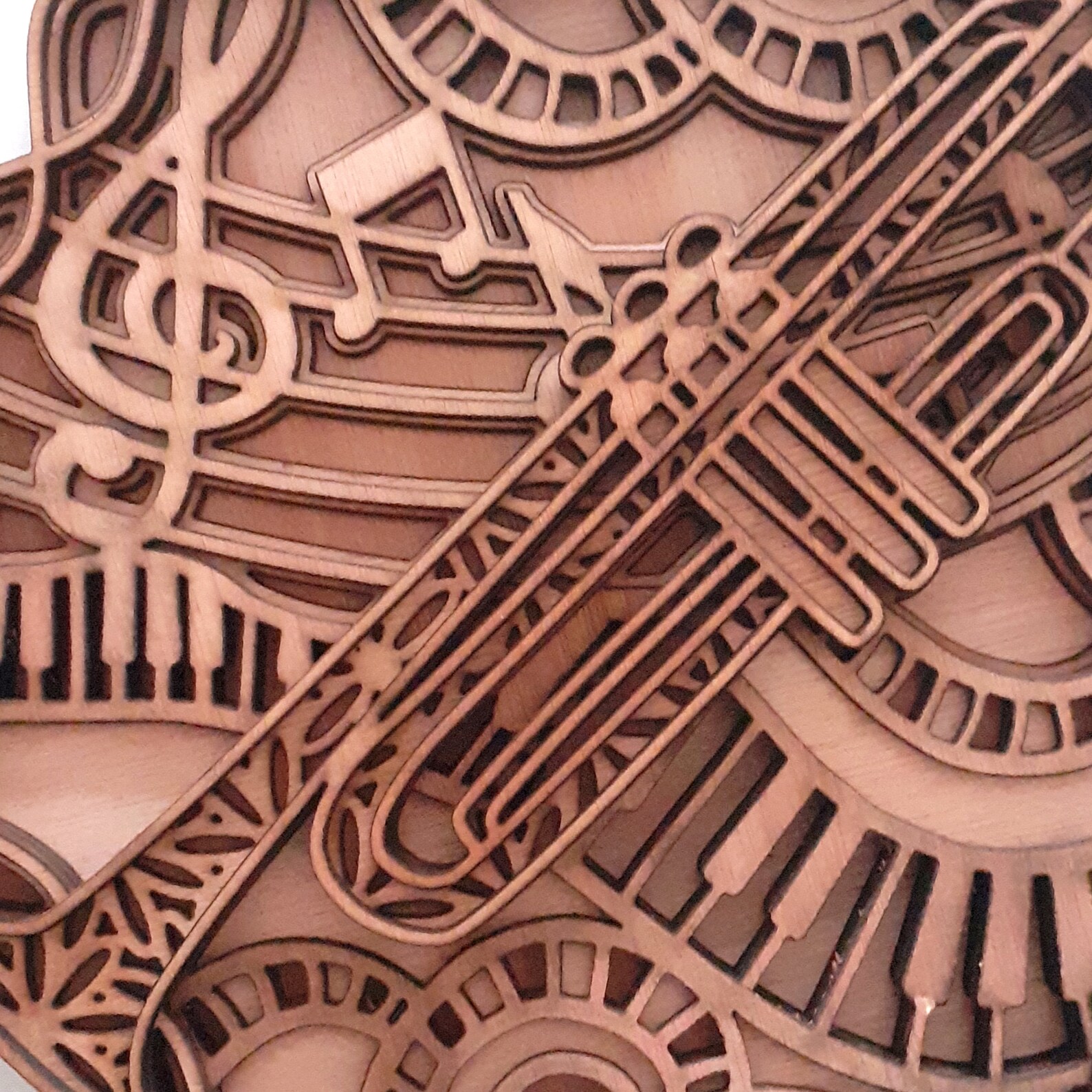 Trumpet Music Instrument Layered Laser Cut File Multi Layer Mandala SVG ...