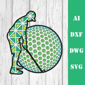 Golf, Multi Layer Mandala Golfer Golf Ball Model Laser Cut File ...