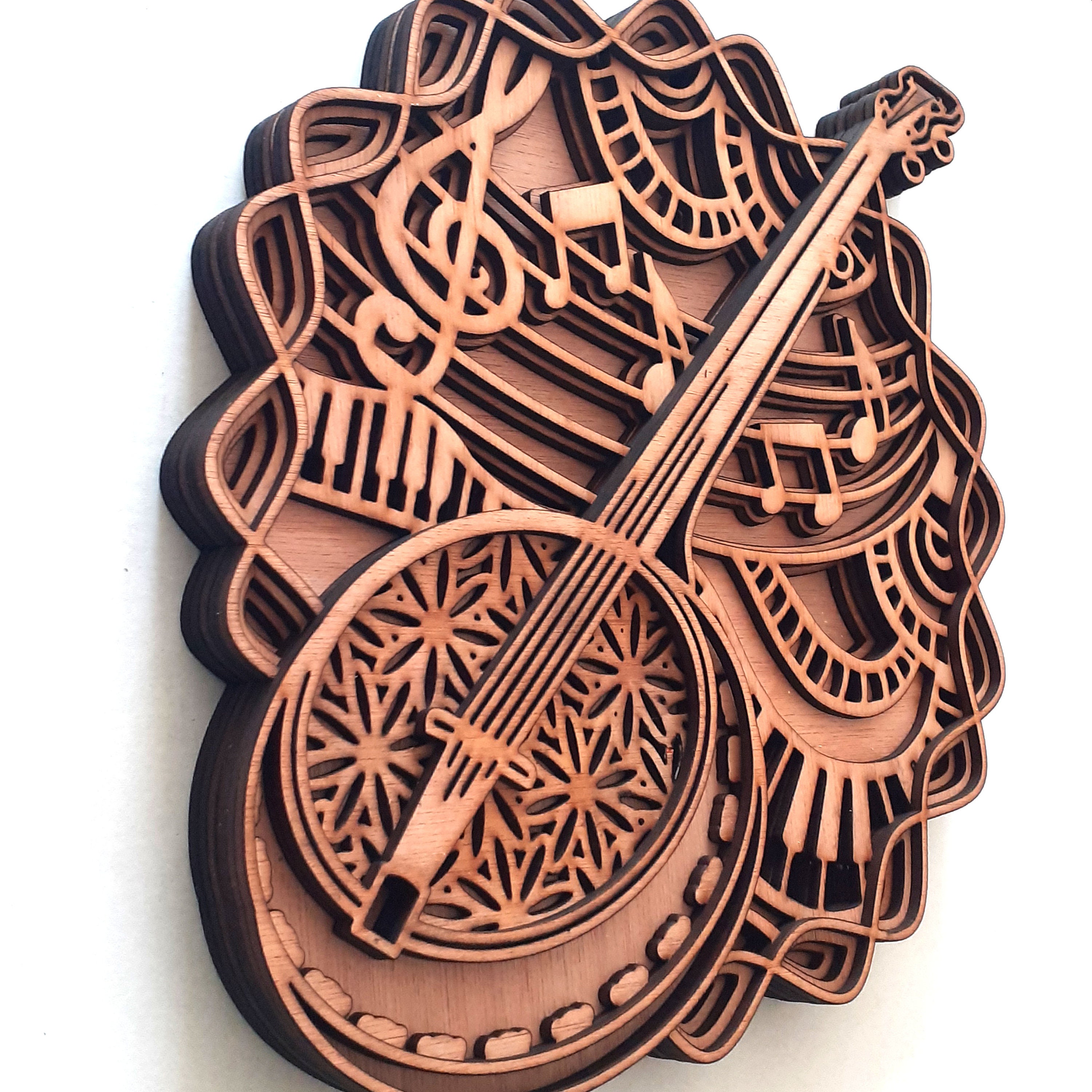 Banjo Music Instrument Layered Laser Cut File Multi Layer Mandala SVG ...