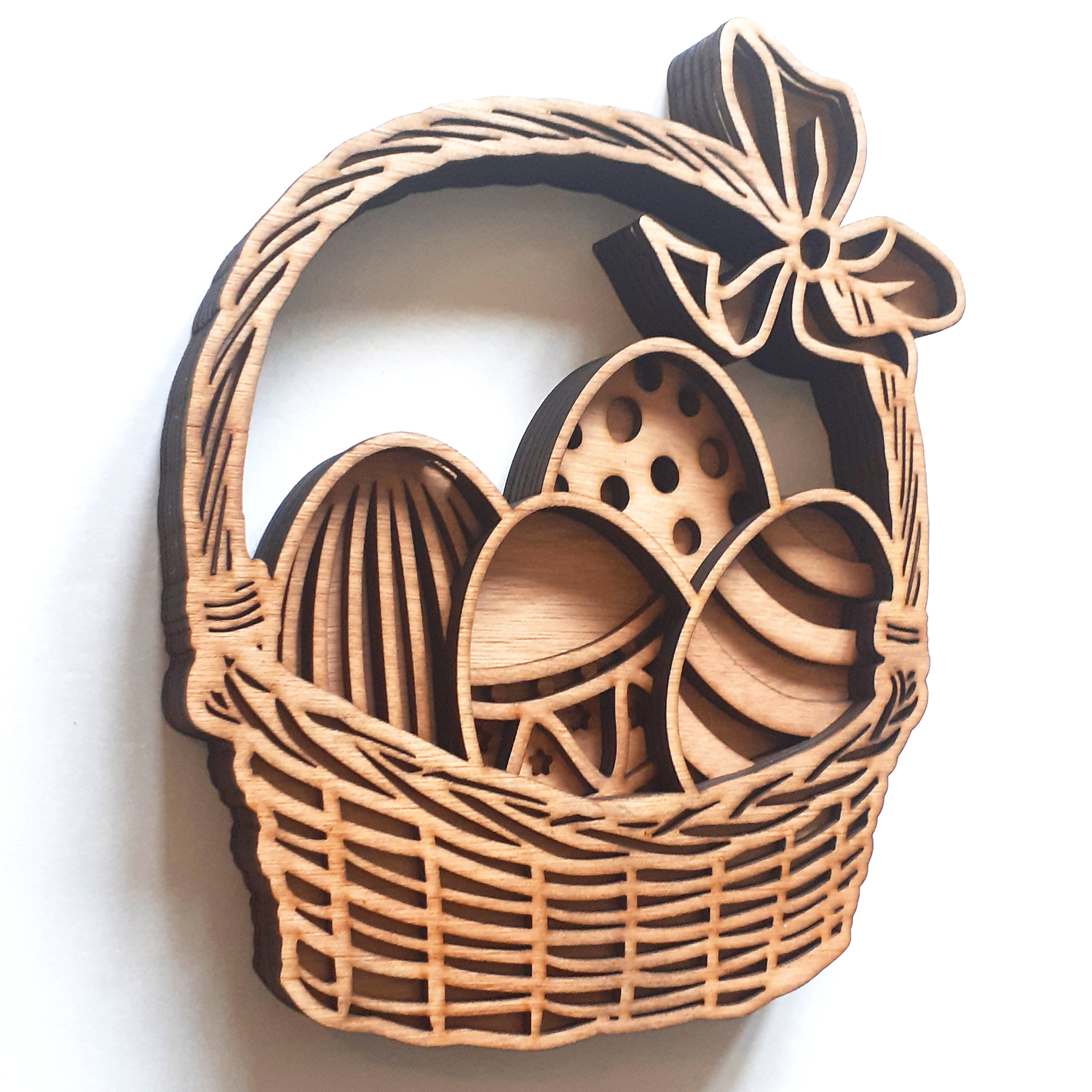Easter Eggs Basket Layered Multi Layer Mandala 3d Laser Cut File ...
