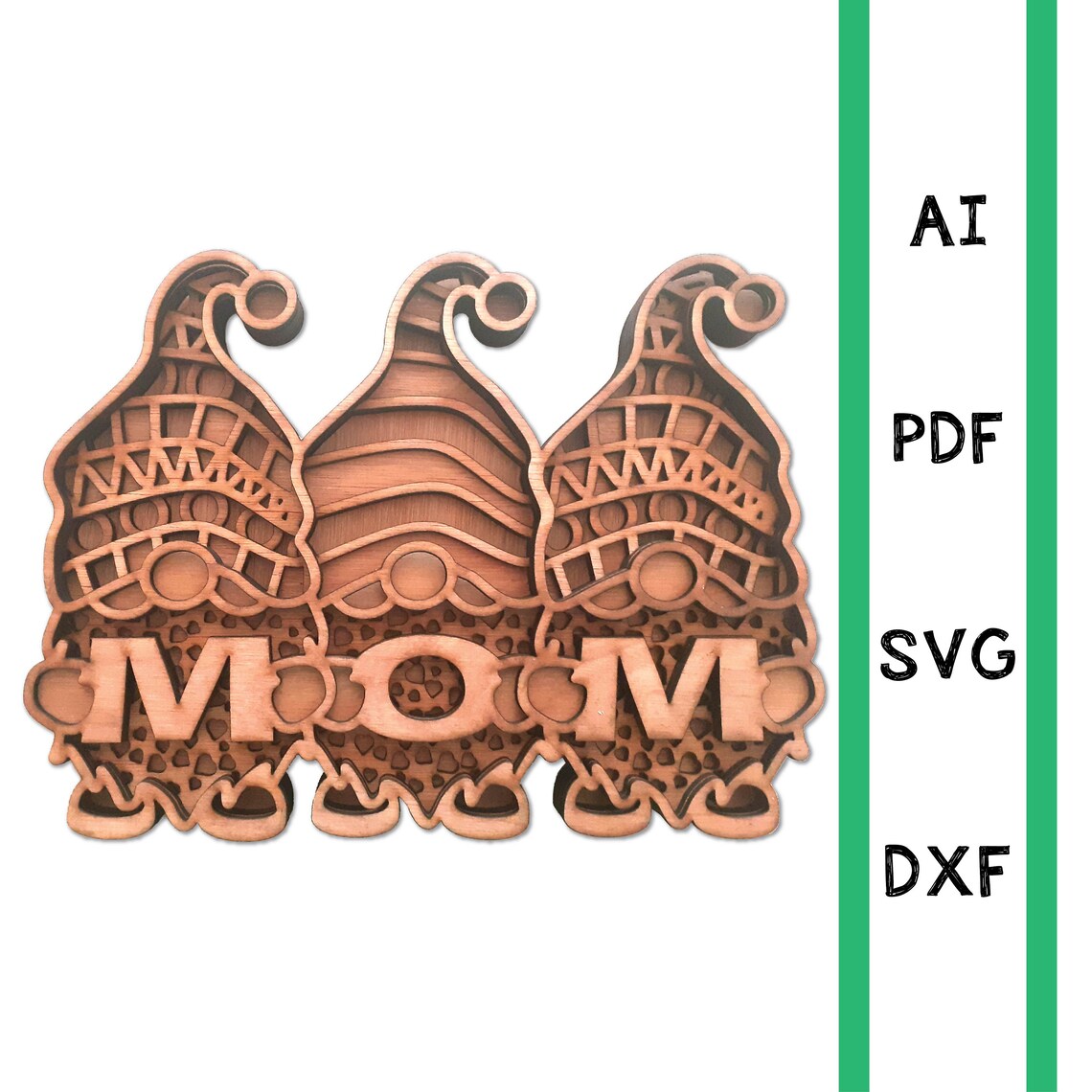 Mothers Day Gnome Layered Multi Layer Mum Gnomes Mom Mandala Laser Cut ...