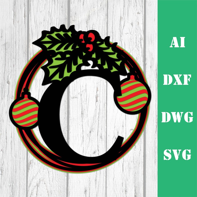 3d Layered Christmas Holly Alphabet Letters Multi Layer - Etsy