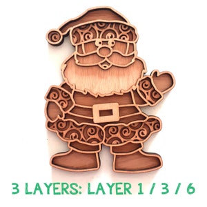 Layered Santa Christmas Multi Layer Mandala Laser Cut File, Commercial ...