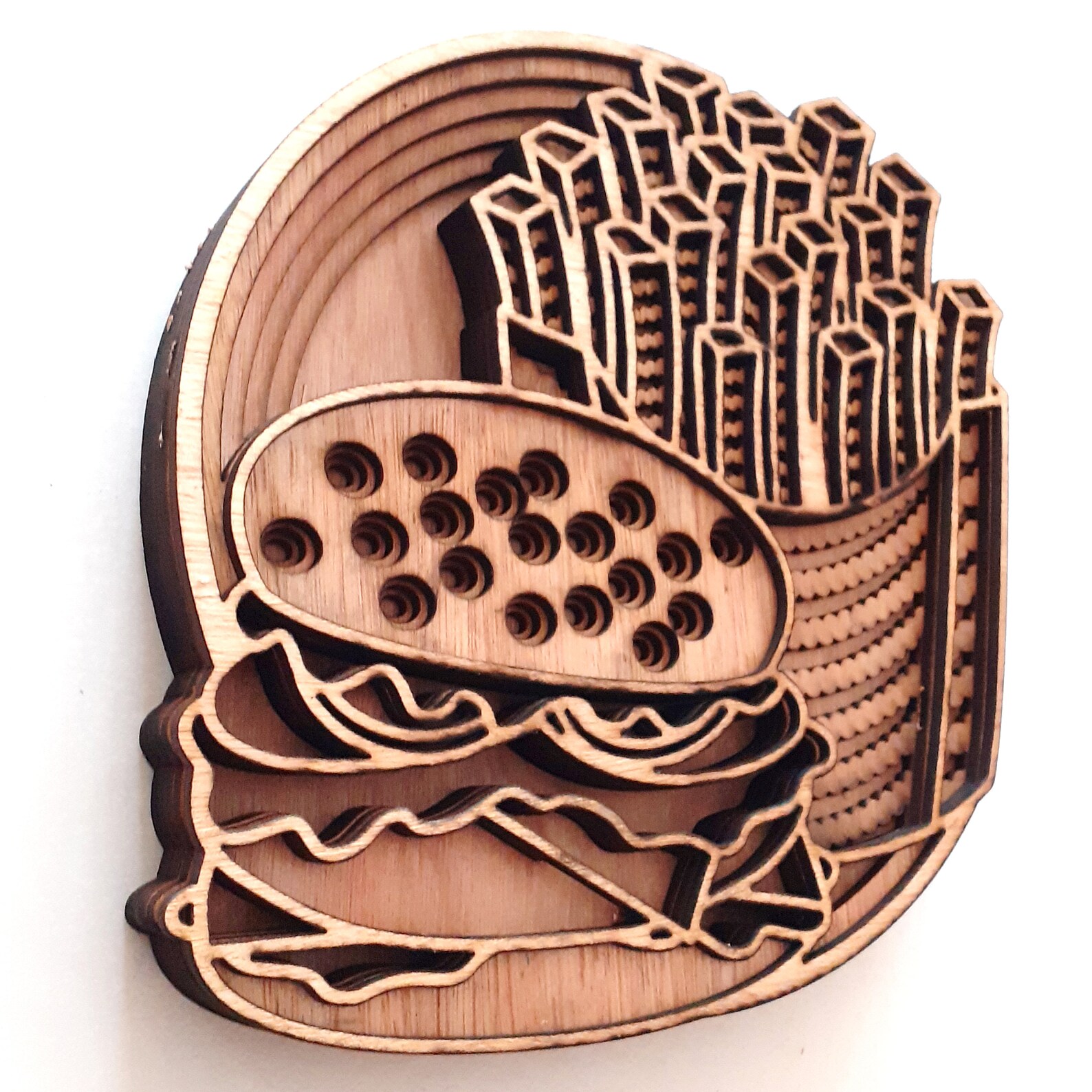 Burger and Fries Mandala, Layered Laser Cut Design (SVG, DXF, AI) - Etsy