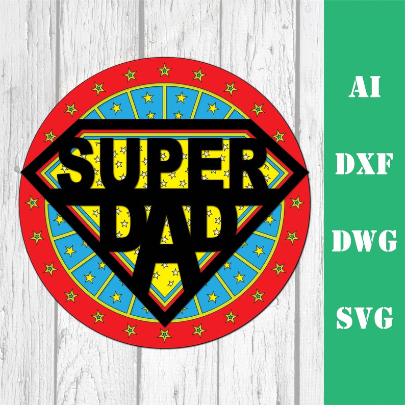 Super Dad Mandala Fathers Day Layered 3D Multi Layer Mandala - Etsy