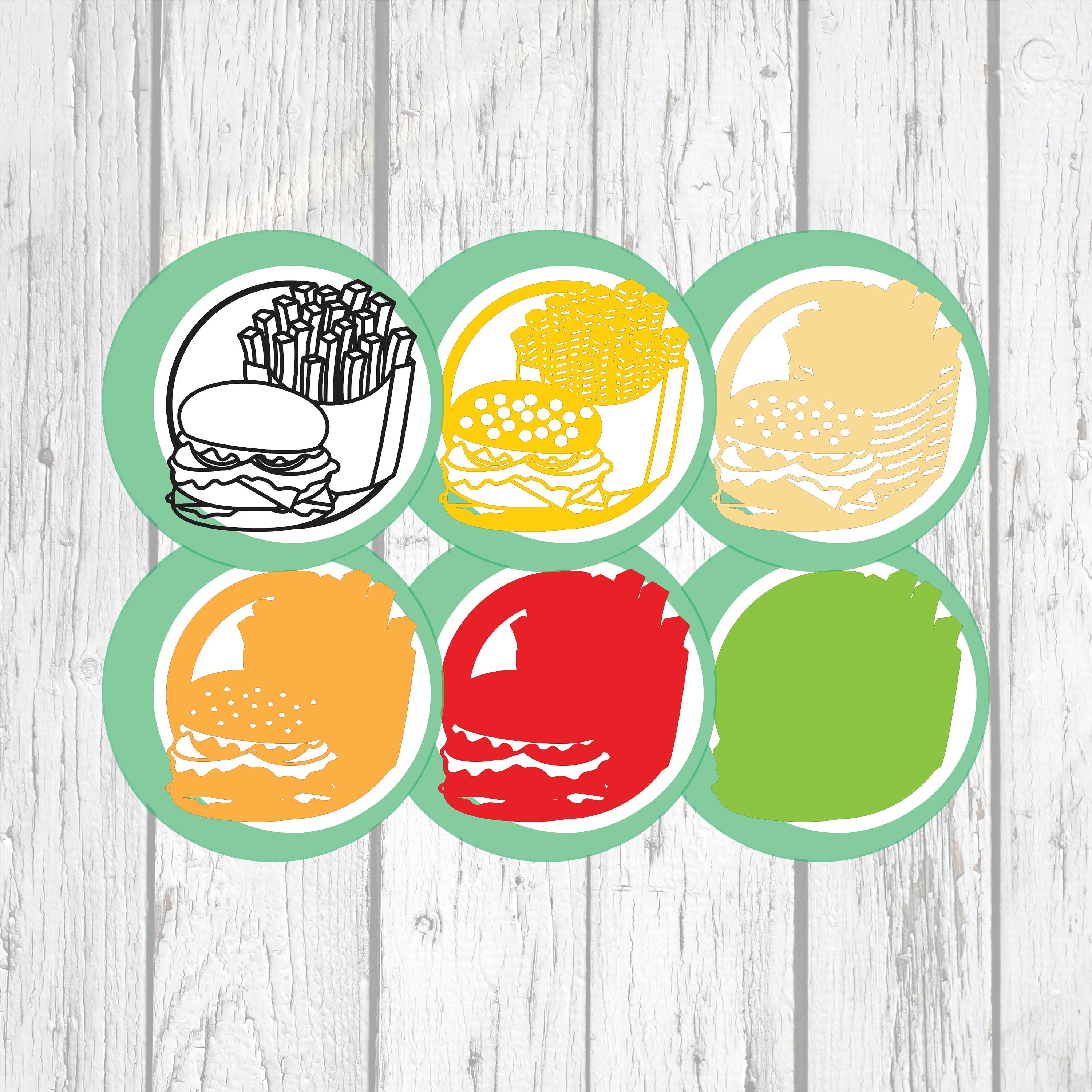 Burger and Fries Mandala, Layered Laser Cut Design (SVG, DXF, AI) - Etsy