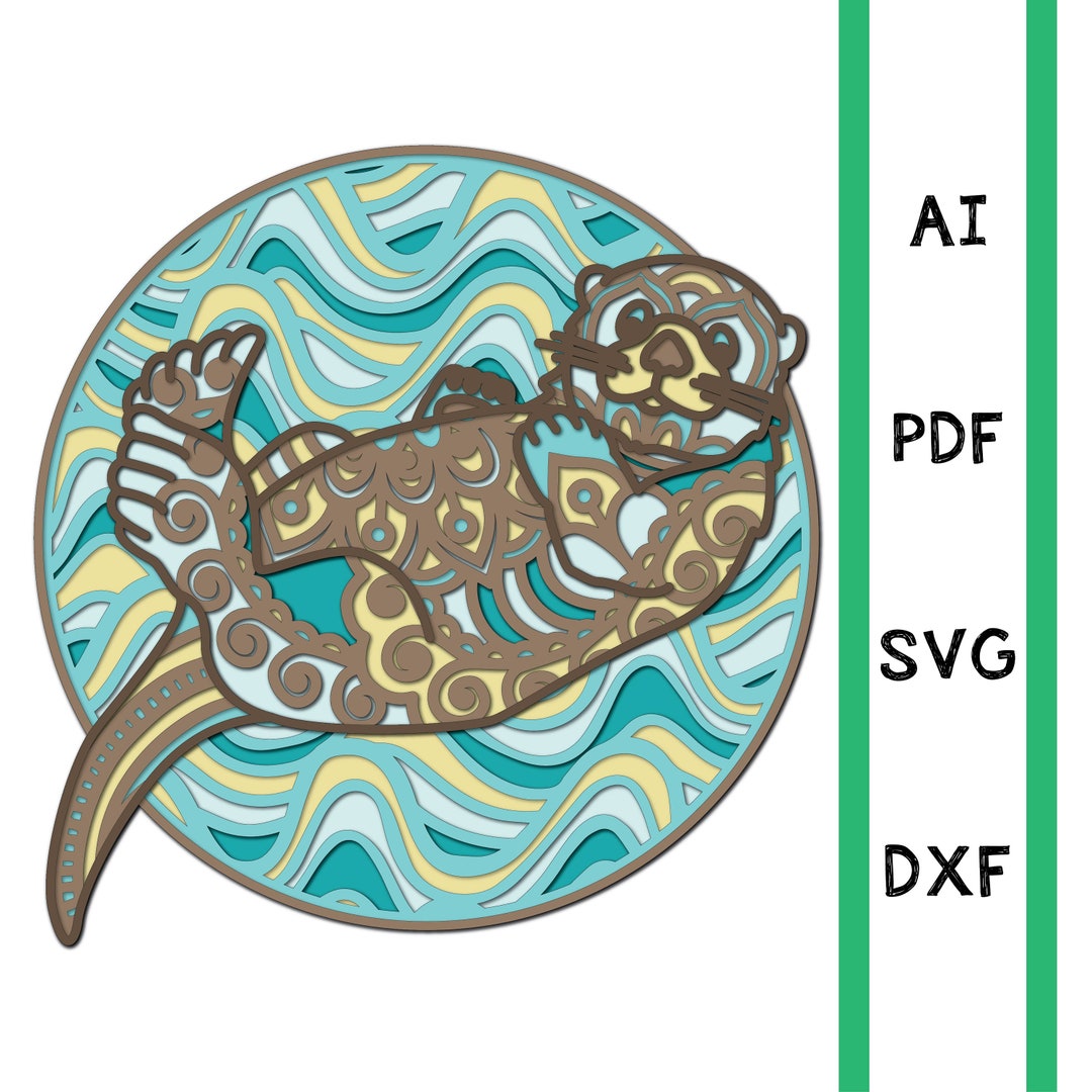 Layered Otter Multi Layer Mandala Model Laser Cut File, Commercial Use ...