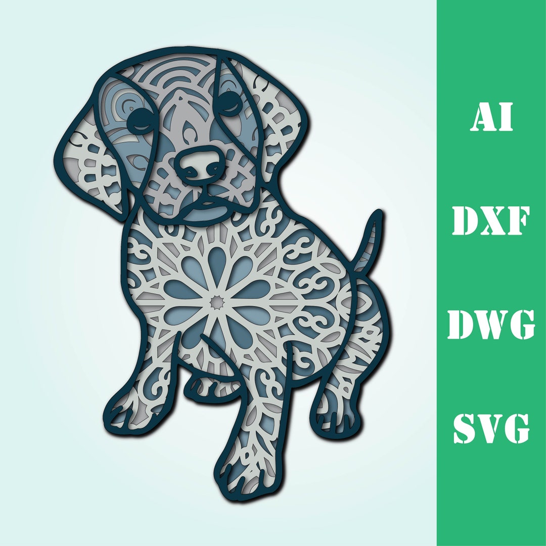 Cute Baby Dog Puppy Multi Layer Mandala Model Laser Cut File ...