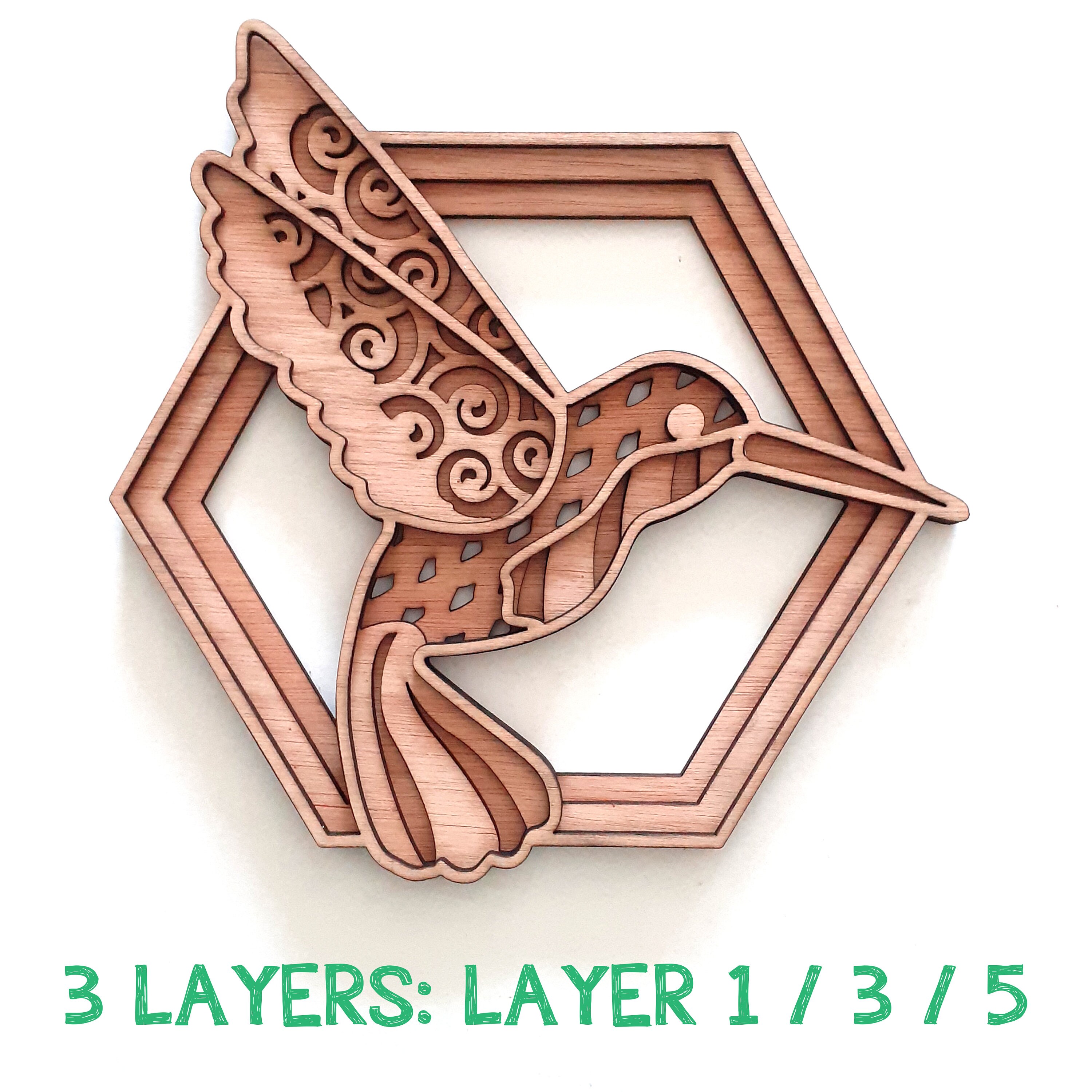 Colibrí en capas modelo 3D multicapa mandala archivo de corte - Etsy México