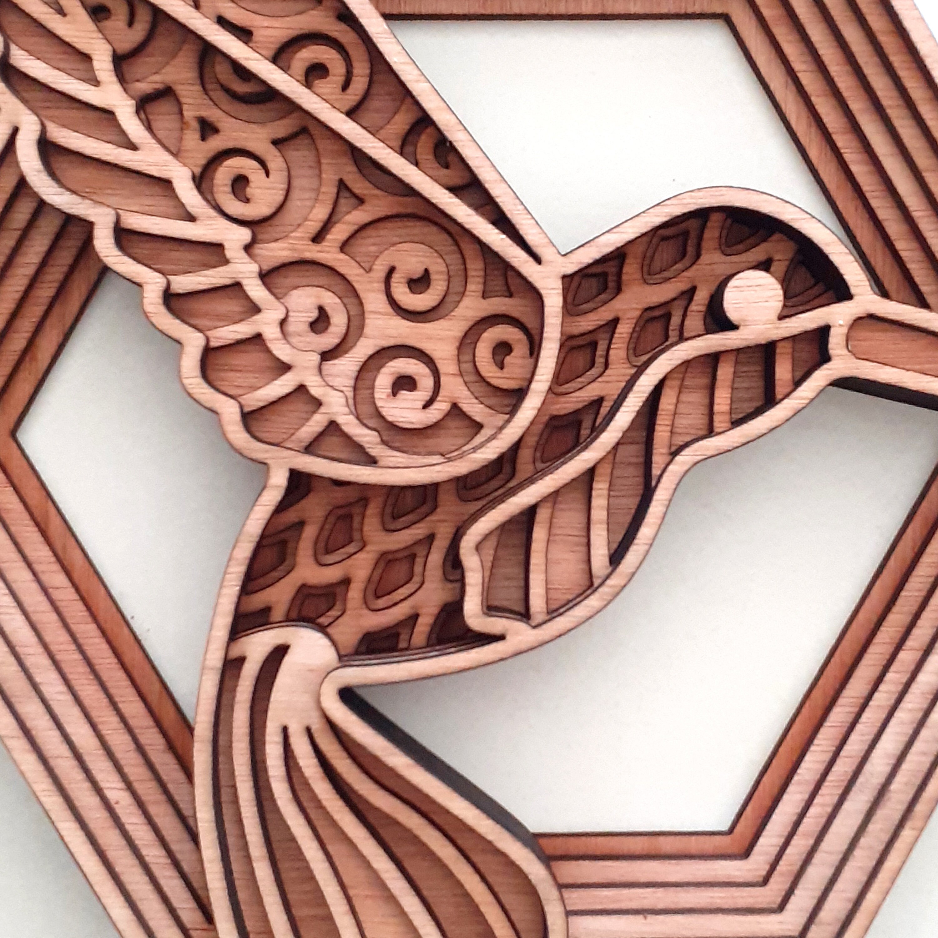 Colibrí en capas modelo 3D multicapa mandala archivo de corte - Etsy México