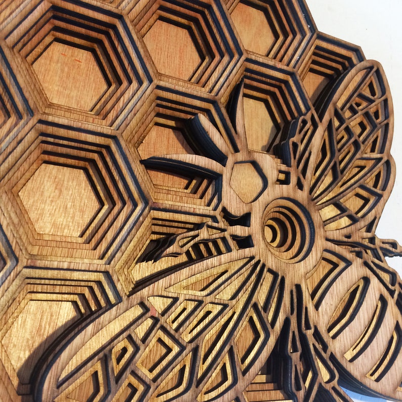 Honeycomb Bee Multi Layer Mandala Model Laser Cut File - Etsy Australia
