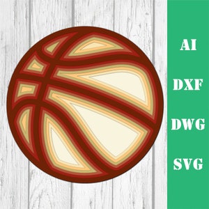 3D Sport Ball Basketball, Multi Layer Mandala Laser Cut, Commercial Use ...