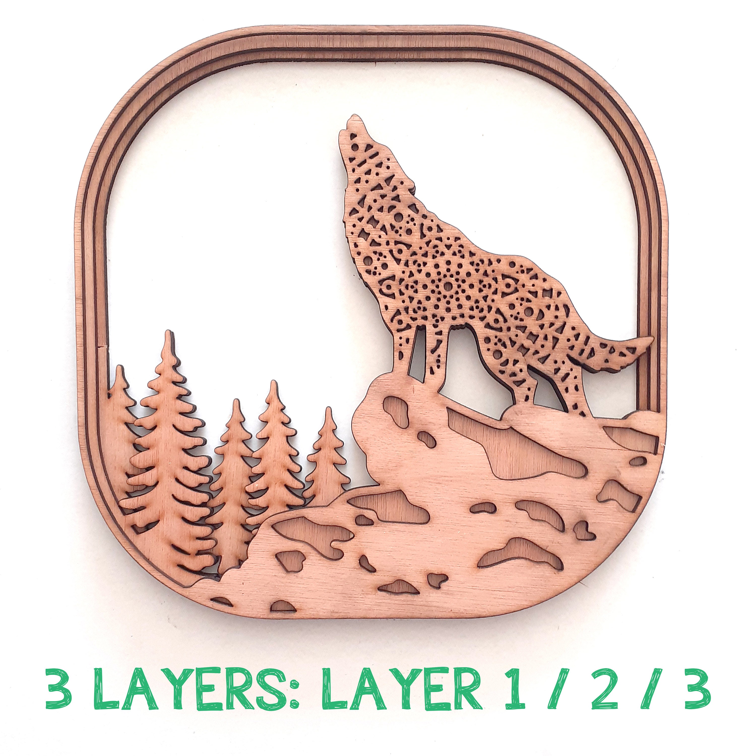 Layered Wolf Multi Layer Mandala Model Laser Cut File - Etsy