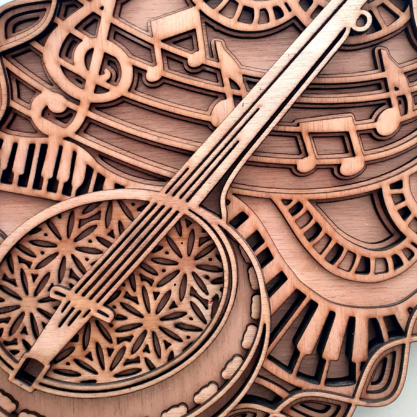 Banjo Music Instrument Layered Laser Cut File Multi Layer Mandala SVG ...