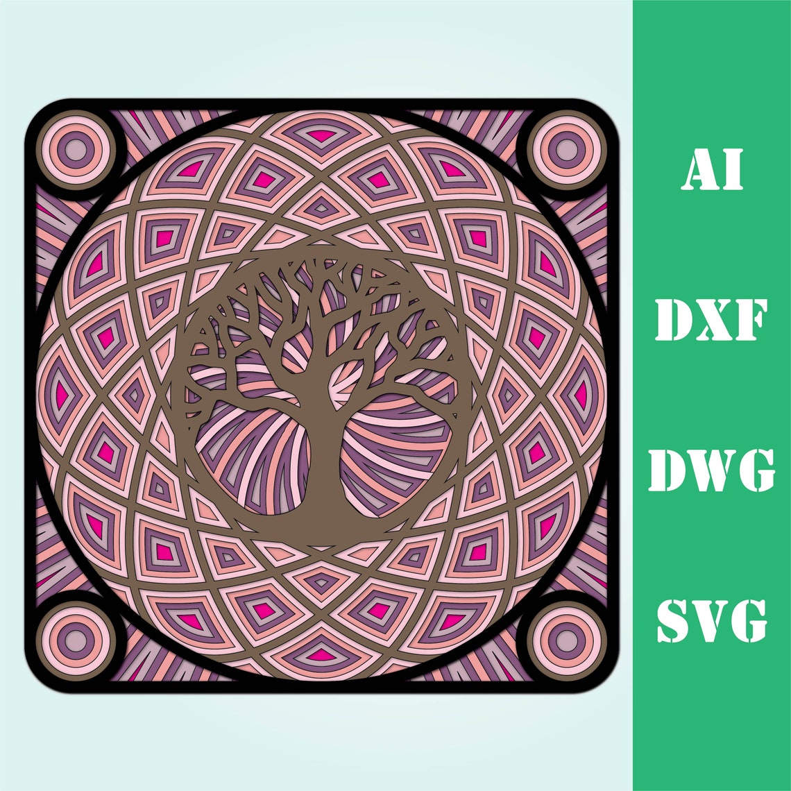 Tree of Life Multi Layer Mandala Model Laser Cut File - Etsy