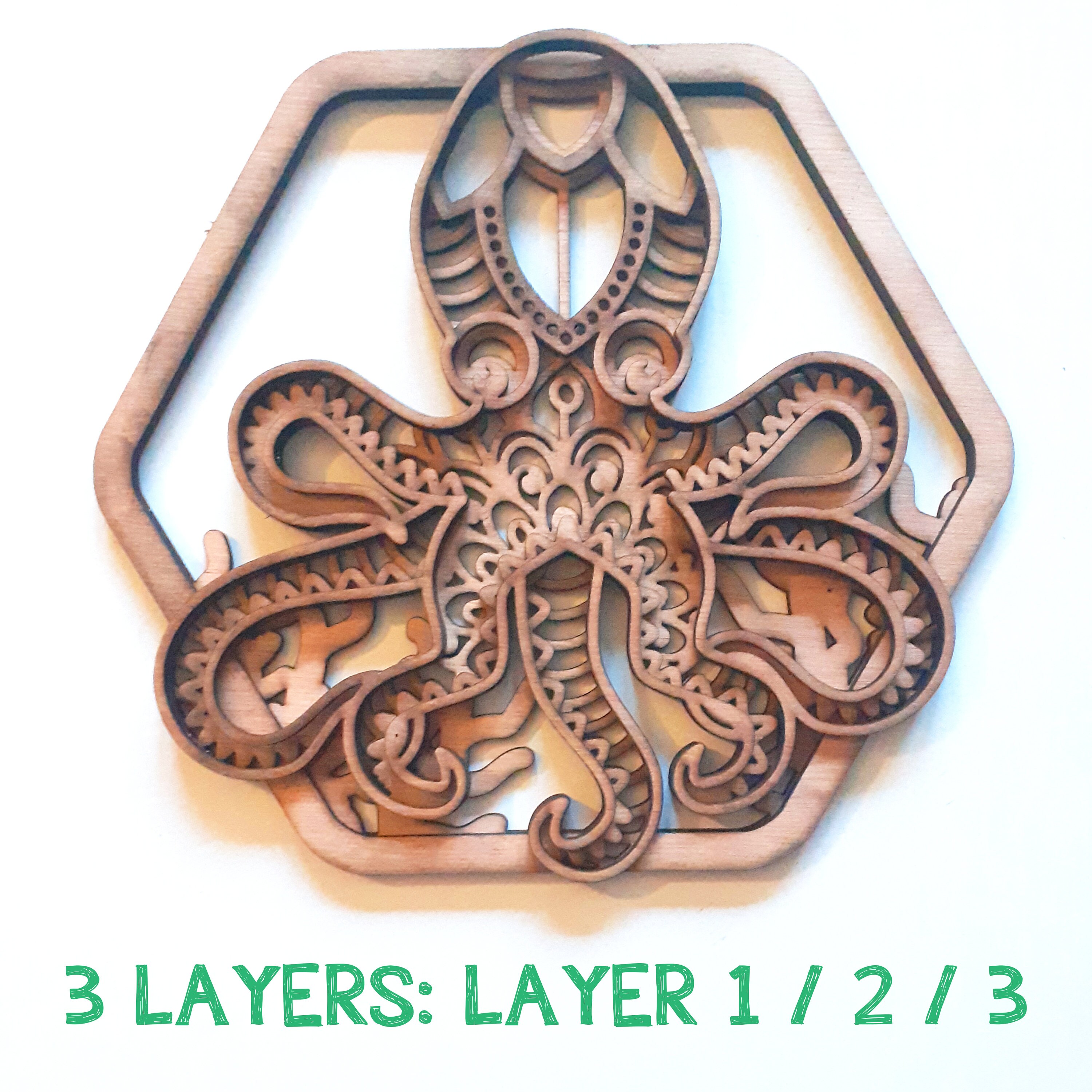 Layered Octopus Multi Layer Mandala 3d Model Laser Cut File - Etsy