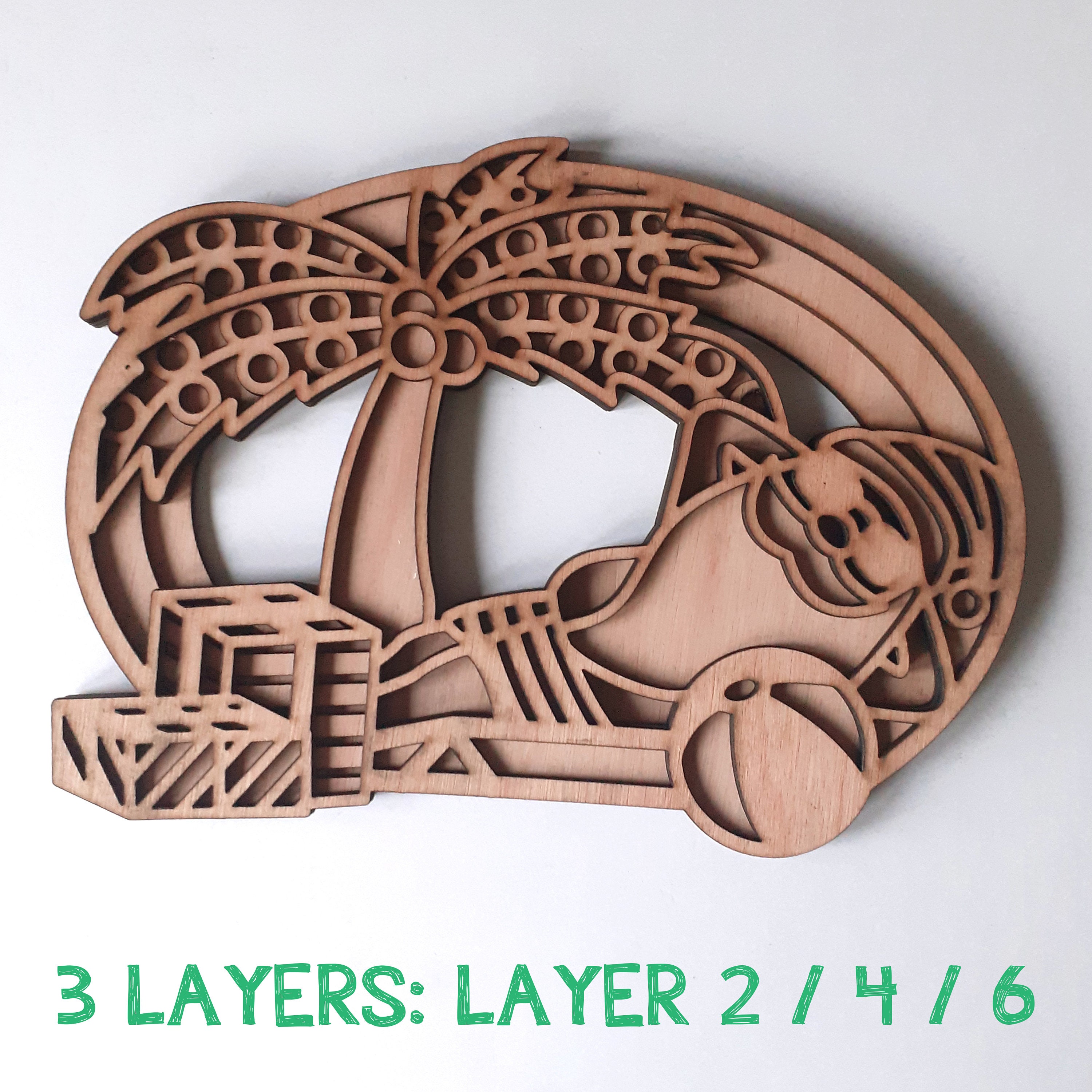Santa Beach Christmas 3d Layered Multi Layer Mandala Laser Cut File ...