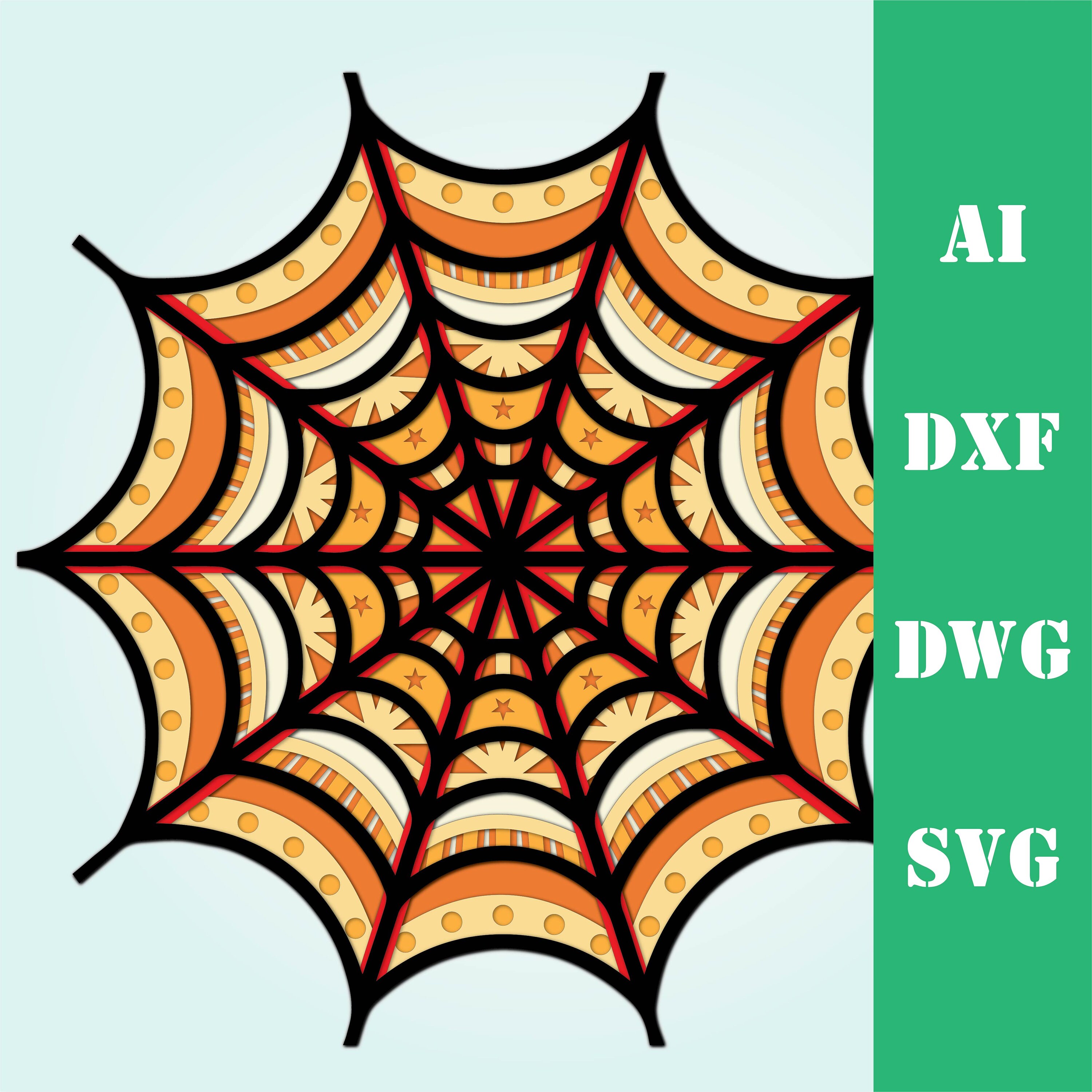 3D Spiderweb Mandala Cricut & Laser Cut File, Halloween Wall Decor (svg ...